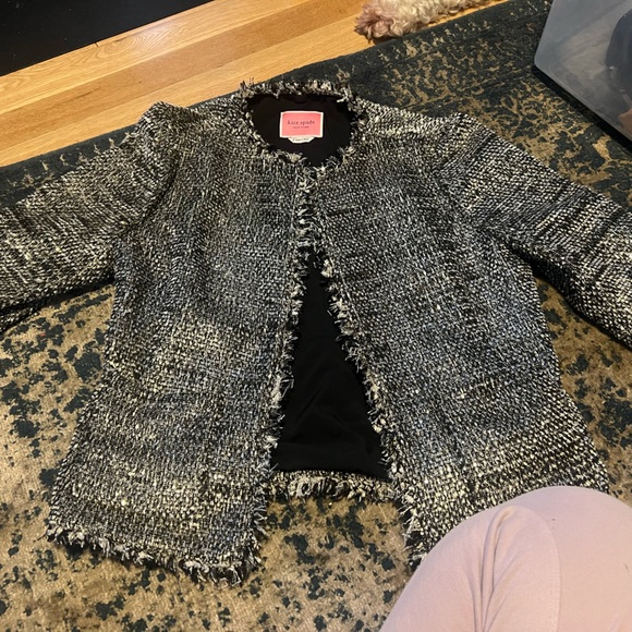 kate spade | Jackets & Coats | Kate Spade Tweed Business Jacket Gold ...